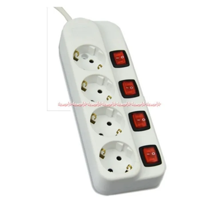 Krisbow Stop Kontak 4 Putih Colokan Kabel Socket Dengan Tombol On Off ...