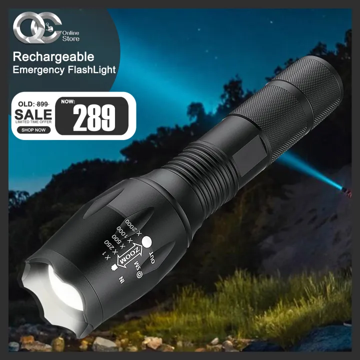 Rechargeable Emergency Flashlight - High Lumens LED, Super Bright ...