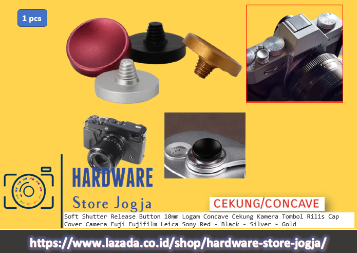 Soft Shutter Release Button 10mm Logam Concave Cekung Kamera Tombol ...