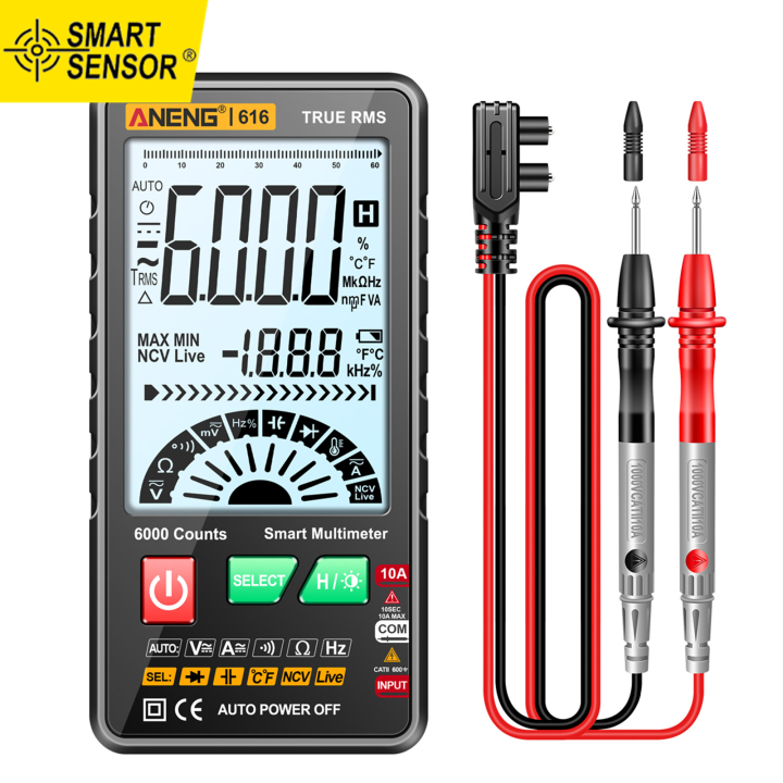 Smart Senor ANENG 616 Smart Digital Multimeter Auto Range 6,000 Counts ...