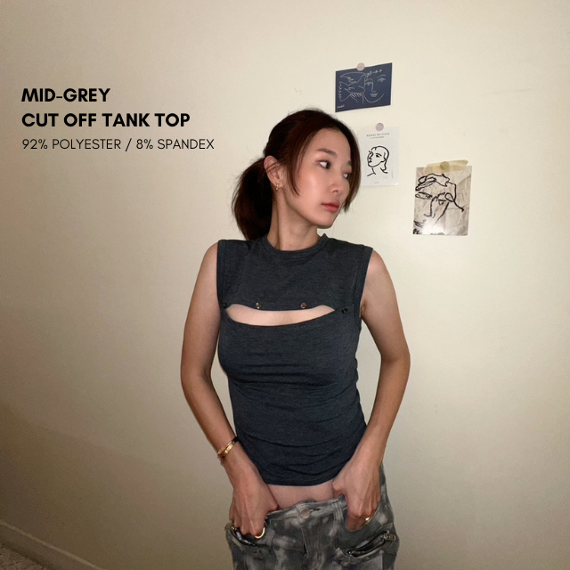 MID-GREY I CUT OFF TANK TOP | Lazada.co.th