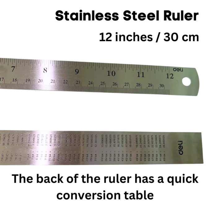 Stainless Steel Ruler 12 inches / 30cm | Lazada PH