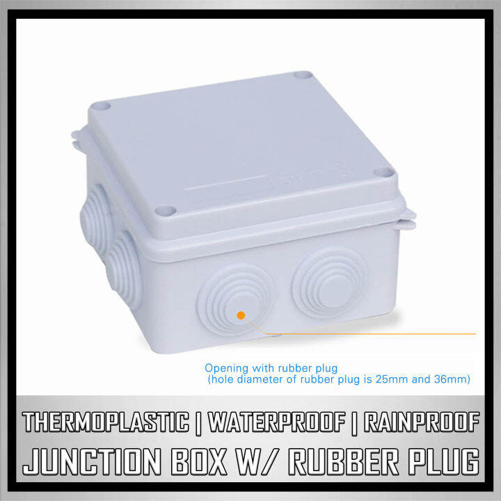JUNCTION BOX WITH RUBBER PLUG | WATERPROOF | RAINPROOF | THERMOPLASTIC ...