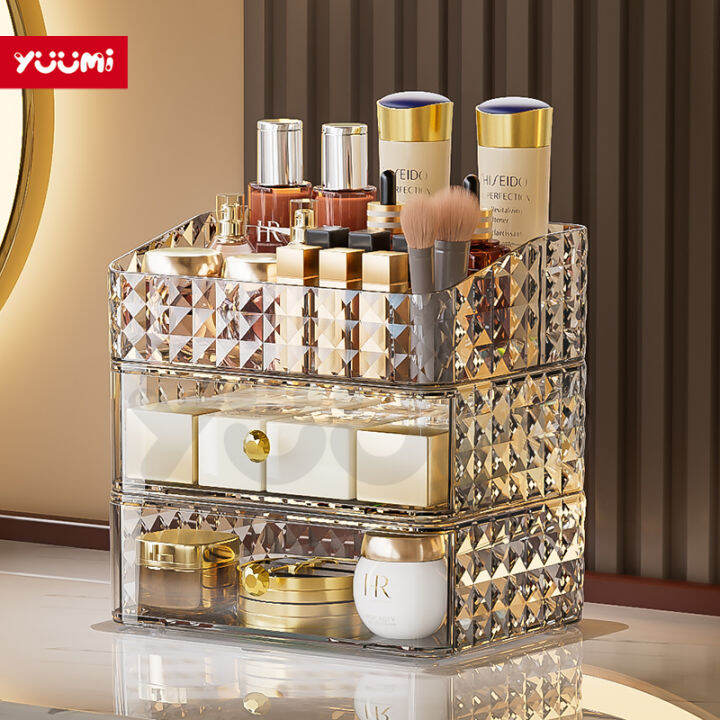 Yuumi Acrylic Skin Care Storage Make Up Organizer Transparent Cosmetic ...