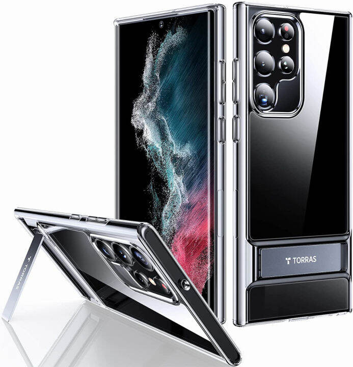 TORRAS MoonClimber Galaxy S22 Ultra Case [Upgraded Armor-Level Shockproof][3 Stand Ways] Ultra ...