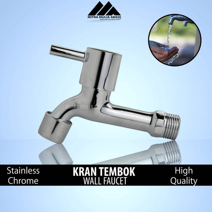 Kran Air Stainless 1/2 inci 0.5 l Keran Tongkat l Cuci Tembok Taman ...