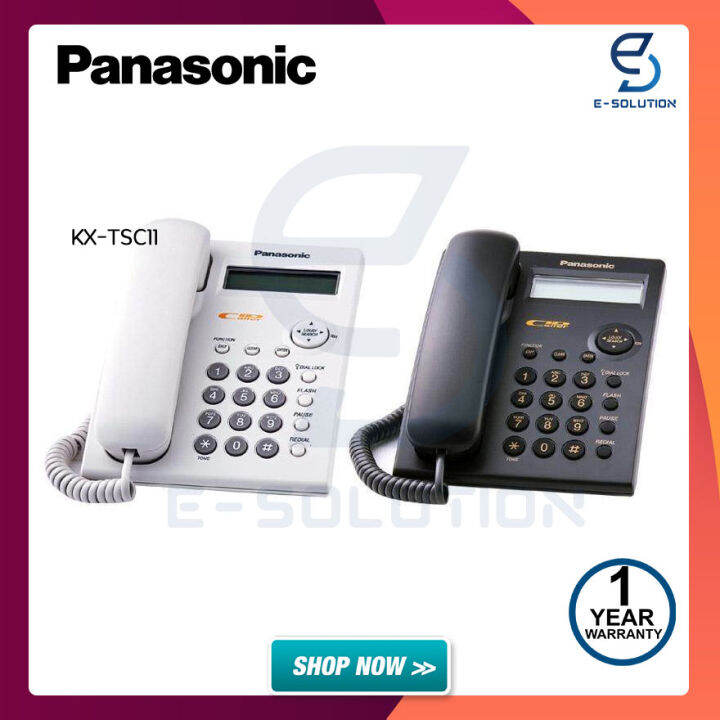 Panasonic โทรศัพท์บ้าน โทรศัพท์มีสาย โทรศัพท์สำนักงาน รุ่น KX-TSC11 (สี ...