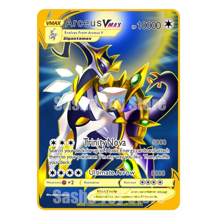 Pokemon Cards Metal 10000Point Arceus Vmax DIY Card Pikachu Charizard ...
