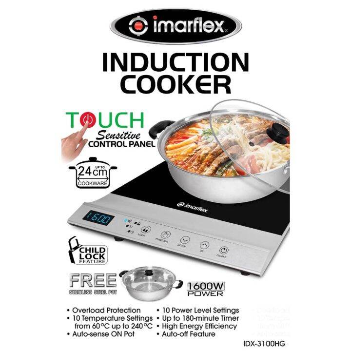 Imarflex Induction Cooker IDX-3100HG with free pot | Lazada PH