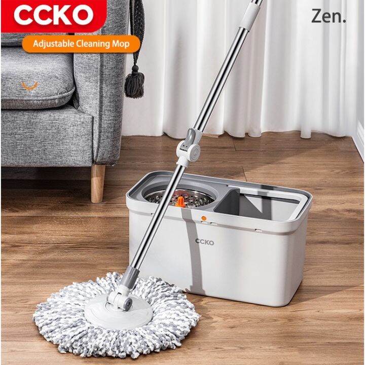 【ZEN】Alat Pel Spin Mop Stainless Steel Alat Pel Kain Pel Alat Pembersih Praktis Otomatis ...