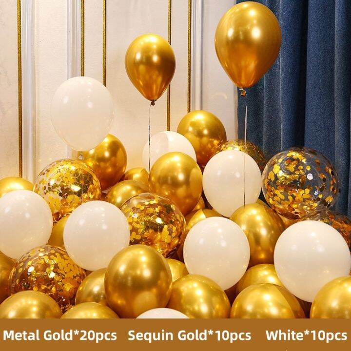 40pcs Set Metallic Balloons Assorted Colors Metallic Rainbow Balloons ...