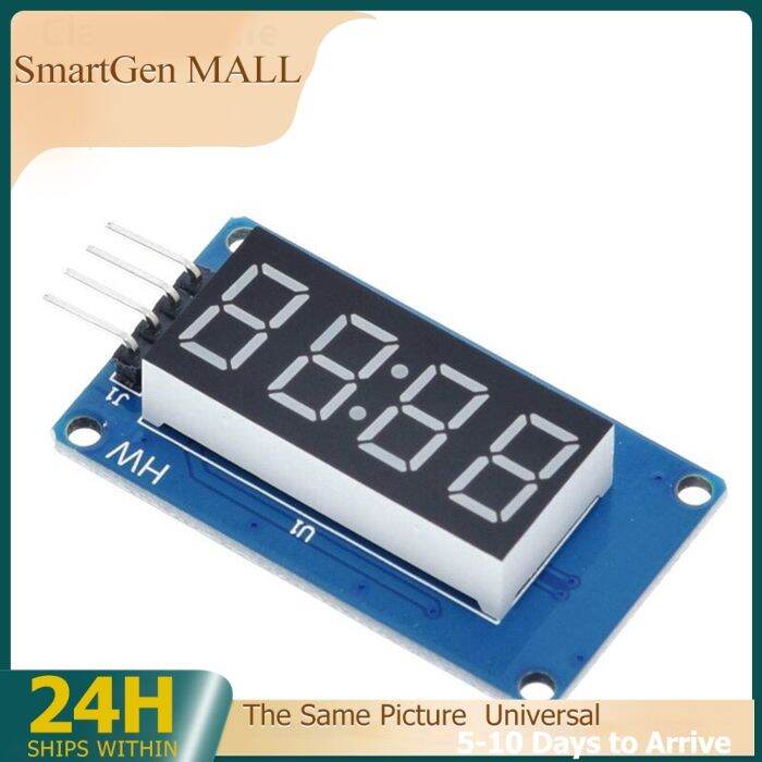 SmartGen MALL 1pcs 4 Bit TM1637 7 Segments Digital Display Tube Red 4 ...