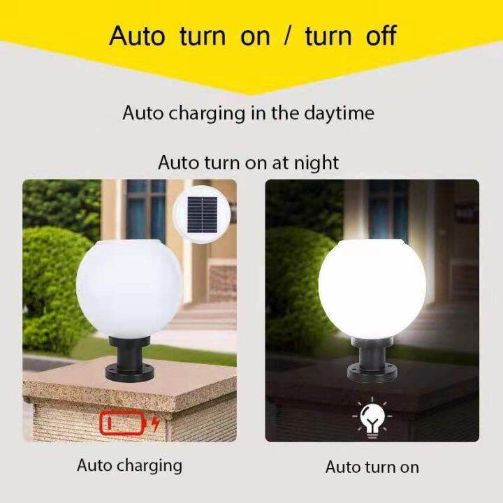 Solar christmas lights outdoor waterproof column head post lamp led ...