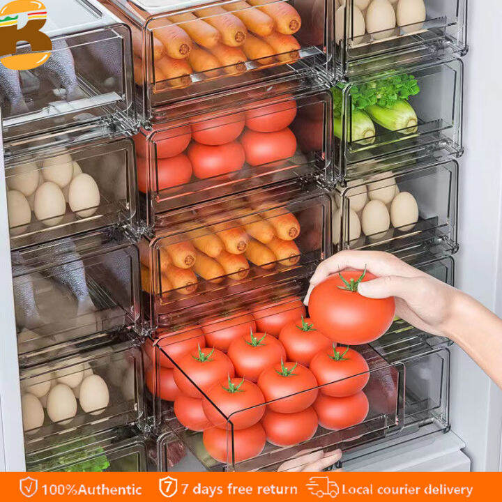 Refrigerator food drawer storage box transparent crisper kitchen Type ...