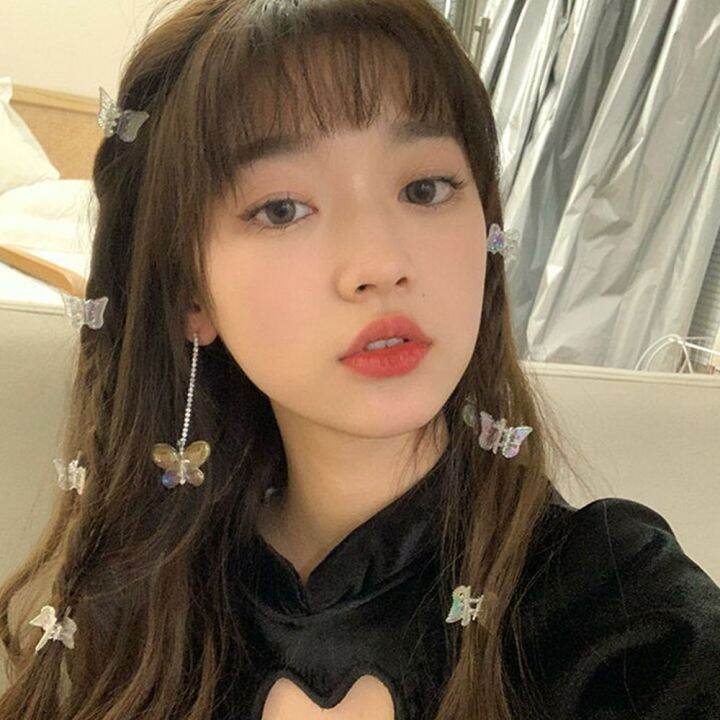 FGSDF คลิปปากเป็ดรูปผีเสื้อสำหรับเด็กผู้หญิงสีทึบอารมณ์10ชิ้น/ถุงดีไซน์ ...