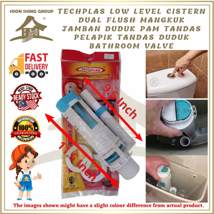 Techplas Low Level Cistern Dual Flush Mangkuk Jamban Duduk Pam Tandas Pelapik Tandas Duduk ...