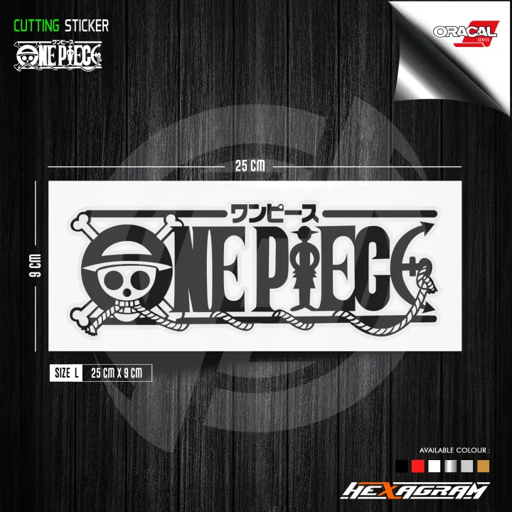 Cutting Sticker Anime ONE PIECE Text Logo | Stiker Anime Logo Text ONE ...