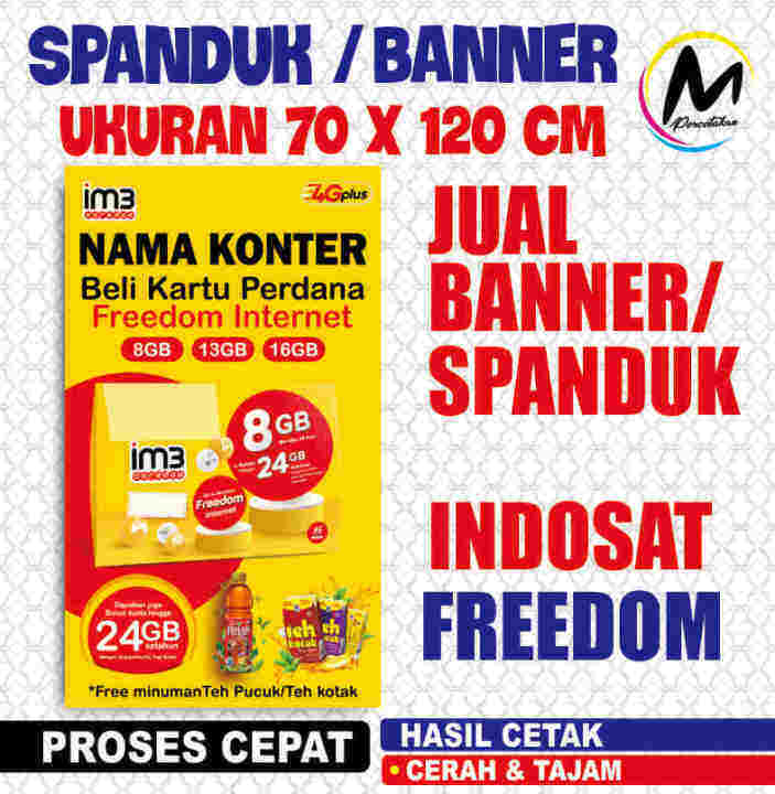 Cetak Banner Konter Spanduk Indosat - Ukuran 70x120 Cm | Lazada Indonesia