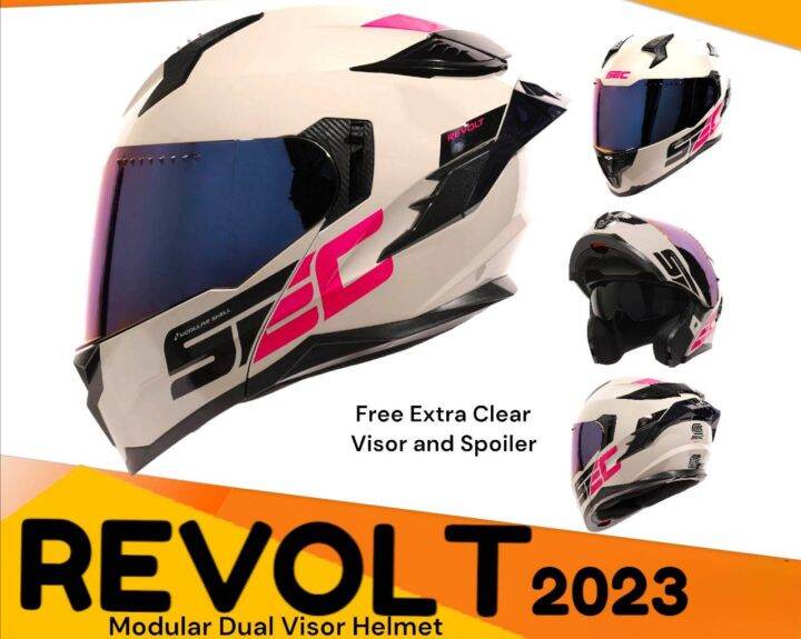 SEC Revolt 2023 and V2 Modular Helmet + FREE Extra Clear Visor and ...