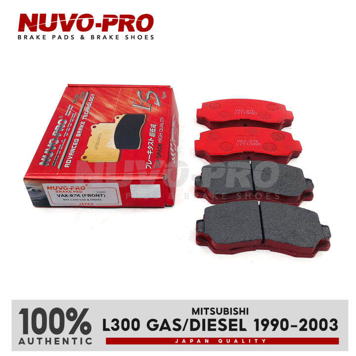 Nuvo-Pro Brake Pad Front Mitsubishi L300 Gas / Diesel 1990-2003 VAX-97K ...