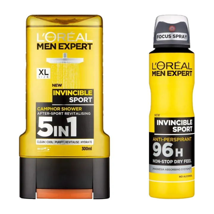 L'Oreal Men Expert Invincible Sport 2 Piece Gift Set for Him (Imported ...