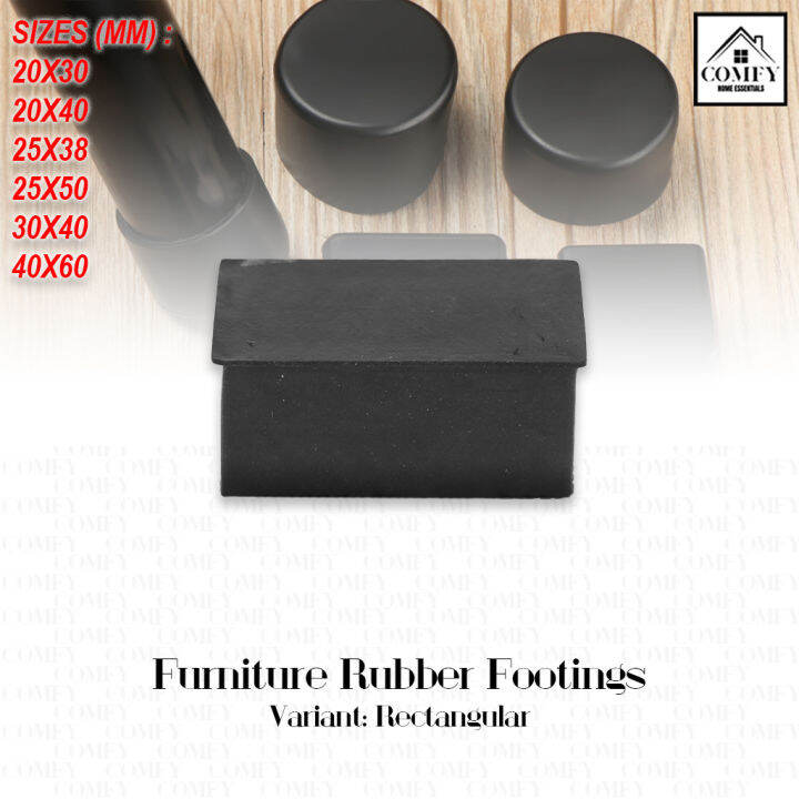 (6Sizes) Quality Tubular Rectangular Square Furniture Outer Rubber ...