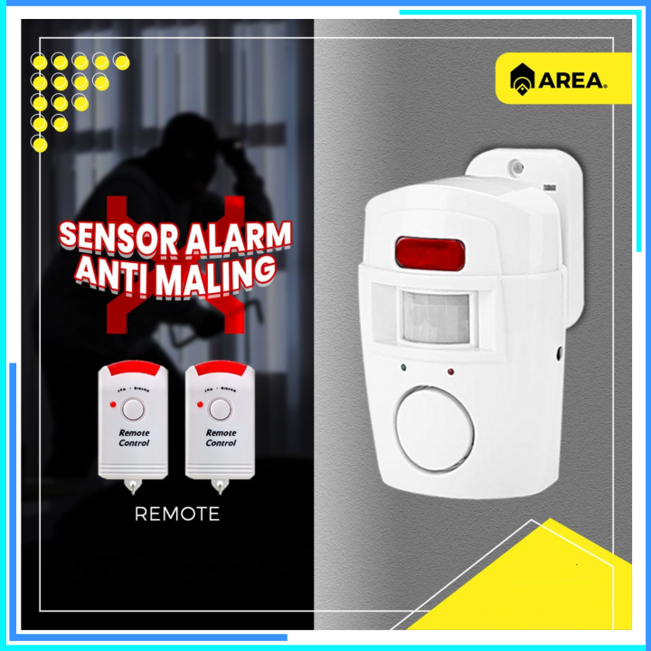 COD EMASTIFF Alarm Anti Maling Infrared PIR Sensor Gerak 2 Remote ...