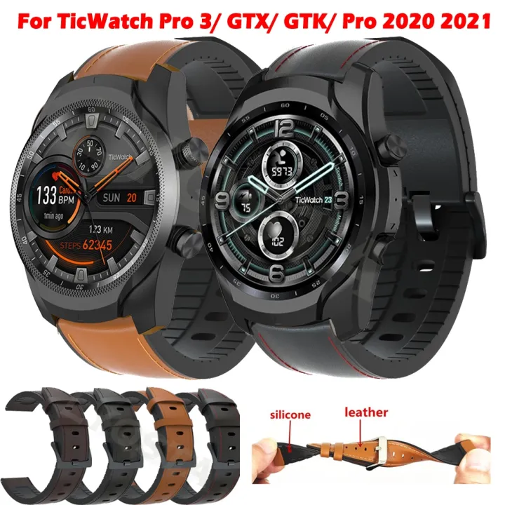 [HOT W] 20 22มม. ซิลิโคนหนังสายนาฬิกาสำหรับ Ticwatch Pro 3 /Gta/E2/S2สายรัดข้อมือสำหรับ Ticwatch ...