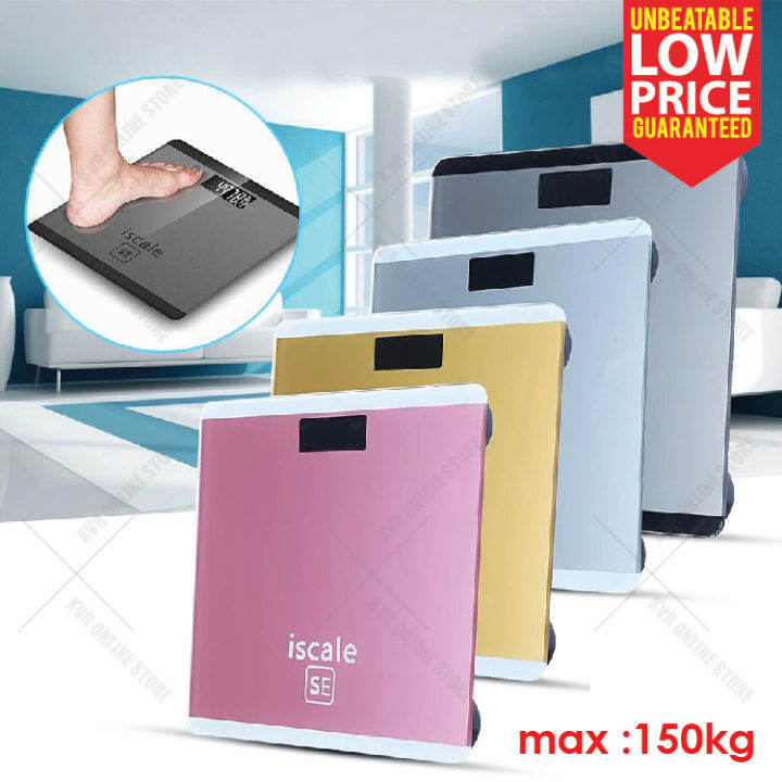 iScale SE Digital Body Scale Bathroom Glass Weighing Scale LED Display ...