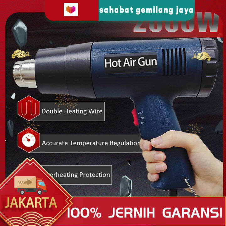 Hot Air Gun 2000W 600 Derajat 220V Hot gun Heat 2 Tingkat Panas ...