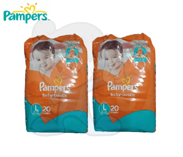 Pampers Baby Basics Disposable Diaper Large (2 x 20's) | Lazada PH