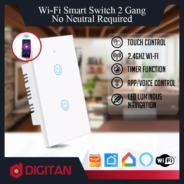 WiFi Smart Light Wall Switch Wireless Control High-Sensitive Touch ...