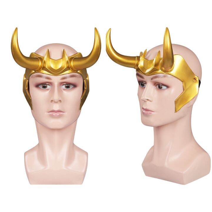 In Stock Thor: Ragnarok Loki Mask Cosplay Latex Masks Helmet Masquerade ...