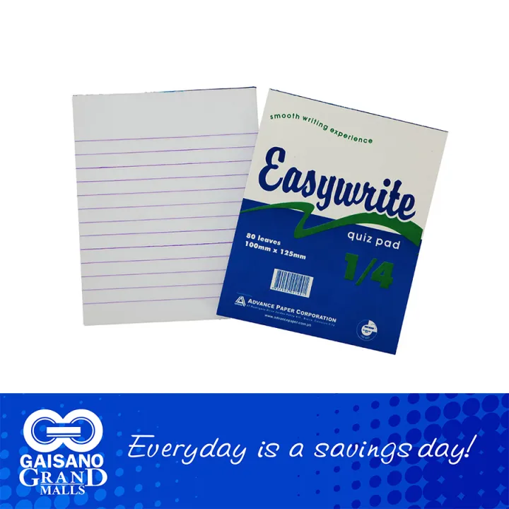 Intermediate Paper, 2-pads 80 Leaves in White Gaisano Grand | Lazada PH