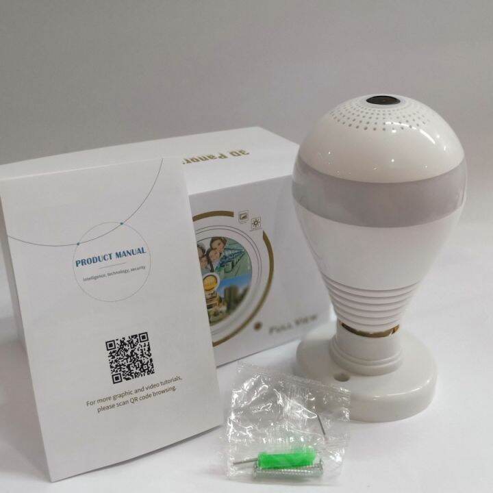 Lampu bohlam CCTV bULB WIFI IP Panoramic APP V380 Spy Cam Kamera Rumah ...
