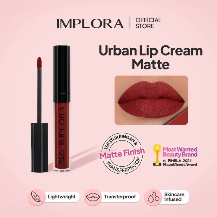 Implora Urban Lip Cream Matte - Lipstik Cair - Tersedia 20 shade | Lazada Indonesia