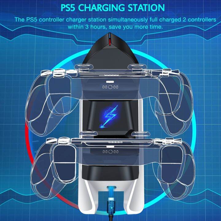 Dual Cepat Charger untuk PS5 Wireless Controller USB Tipe-C Pengisian ... Dual Cepat Charger untuk PS5 Wireless Controller USB Tipe-C Pengisian ...