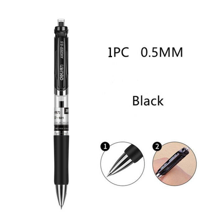 Deli S01 Lineflow Gel Ink Pen 0.5 MM Retractable Gel Ink Pens School ...