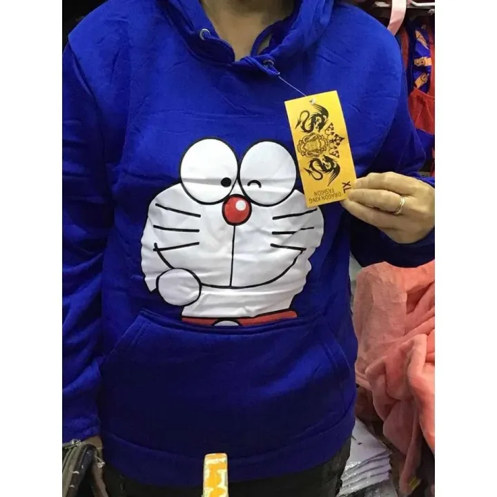 sofiaabigail CARTOON CHARACTER COTTON DORAEMON FABRIC HOODIE JACKET ...