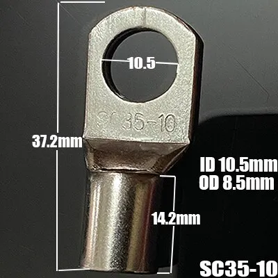 Tinned Copper Cable lugs Crimp SC16-10 SC25-10 SC35-10 Battery ...