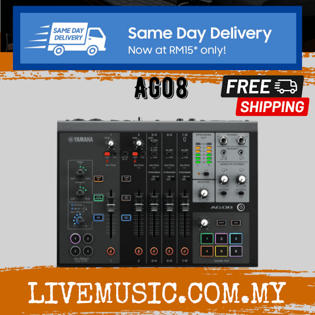 Yamaha AG08 8-channel Mixer/USB Interface for Mac/PC - Black / White ( AG-08 / AG 08 ) | Lazada