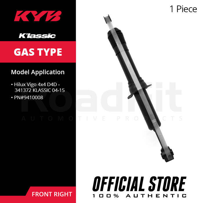 KYB Excel-G Gas Shock Absorbers for Toyota Hilux Vigo 4x4 D4D - 341372 KLASSIC 2004-2018, Front ...
