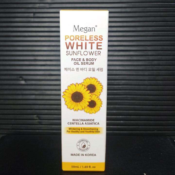 Megan Poreless White Sunflower Face and Body Oil Serum 50 ml | Lazada PH