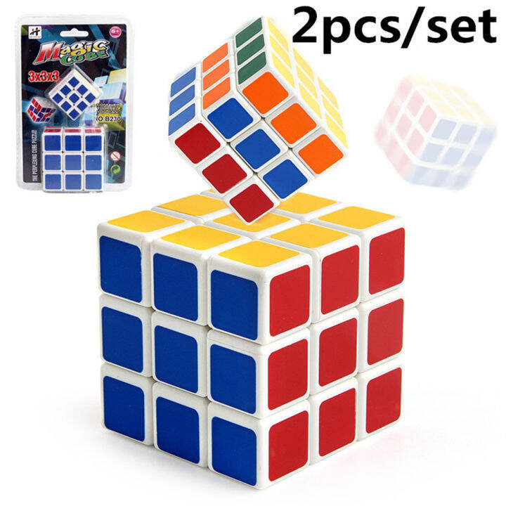 [คลังสินค้าพร้อม] 2ชิ้น/เซ็ต3x3รูบิก Stickerless แบบโปร่งแสงลูกบาศก์ ...