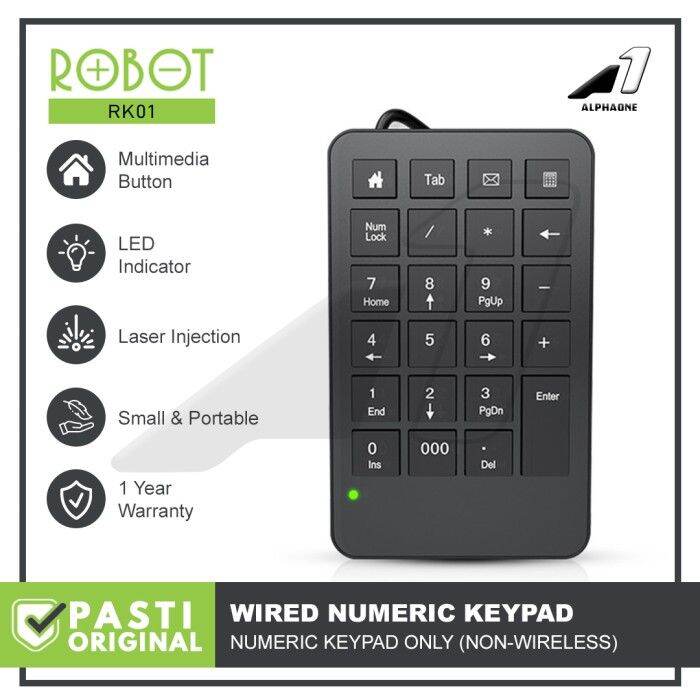 ROBOT Keyboard Numpad Numeric Keypad Wired RK01 USB Angka Numerik ...