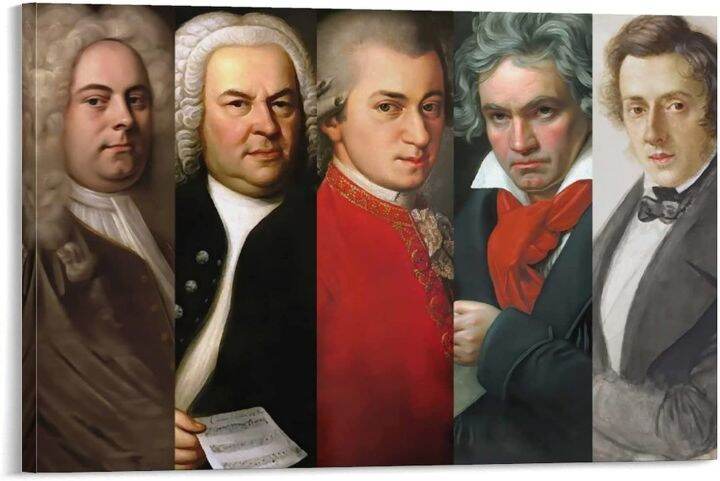 นักประพันธ์เพลงที่มีชื่อเสียงโปสเตอร์ Bach Händel Mozart Beethoven ...