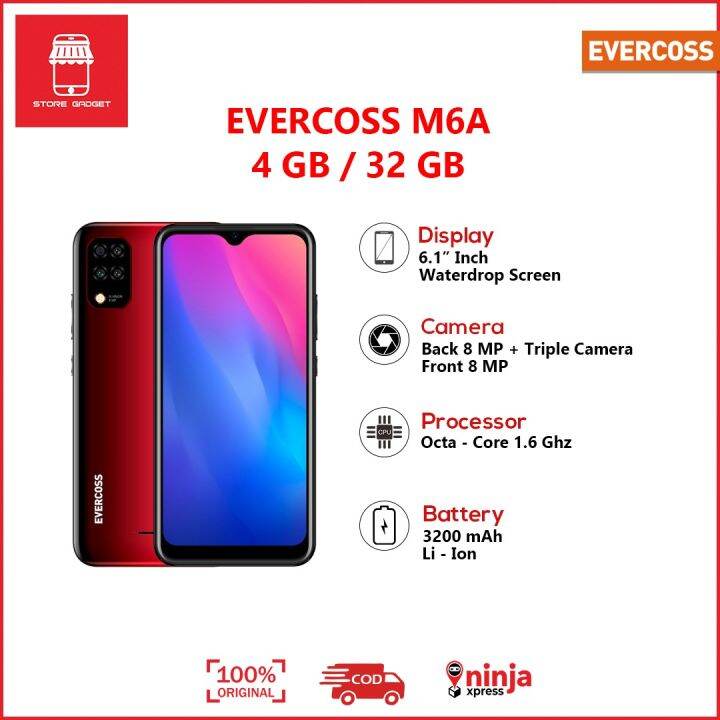EVERCOSS M6A RAM 4GB ROM 32GB TRIPLE CAMERA HP EVERCOSS FULL VIEW ...