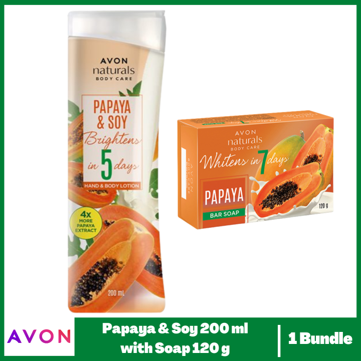 AVON Naturals Papaya & Soy Lotion (200 ml) and Soap Bundle (120g) | Lazada PH