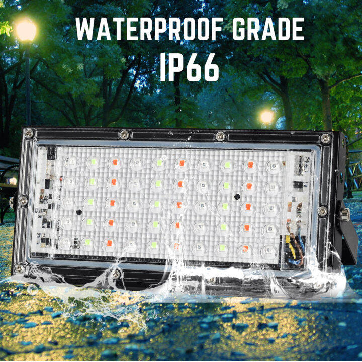 RGB flood light with remote control 50W LED black shell color flood ...