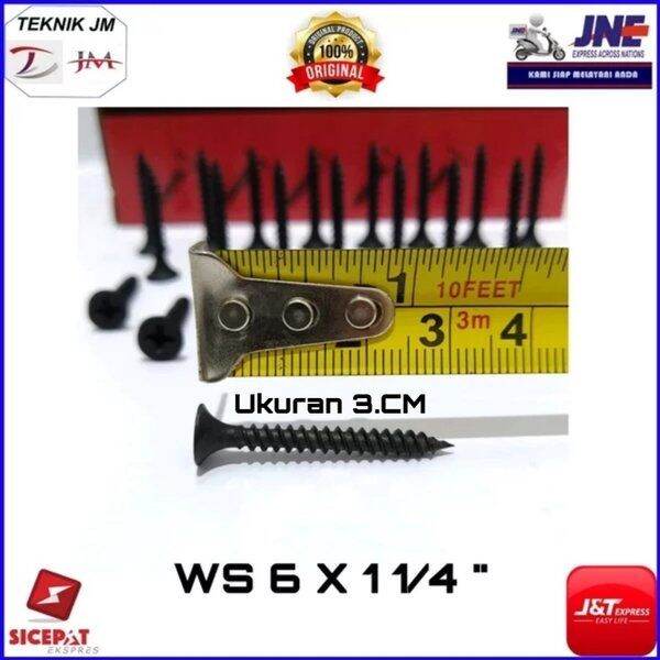 SKRUP GYPSUM HITAM 1 DUS UKURAN [ 1.1/4 INCH 3 CM ] - SEKRUP GIPSUM ...